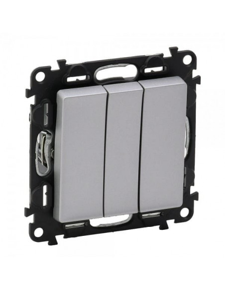 Выключатель трехклавишный Legrand Valena-L Алюминий от производителя ТД ...